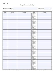 Communication Log Template | Free Log Templates
