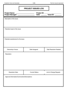 Issue Log Template | Free Log Templates