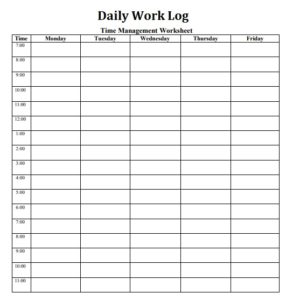 Daily Work Log Template | Free Log Templates