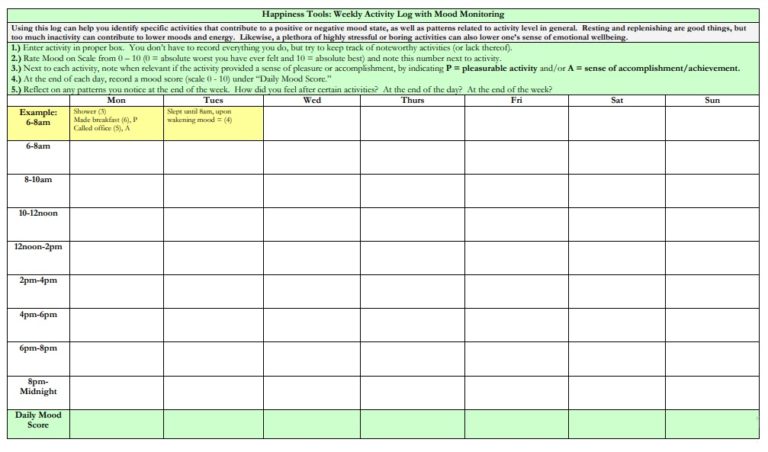 Activity Log Templates | Free Log Templates