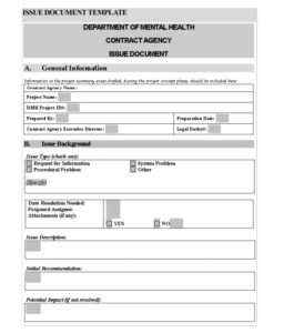 Issue Log Template | Free Log Templates