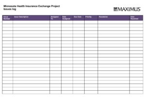 Issue Log Template | Free Log Templates