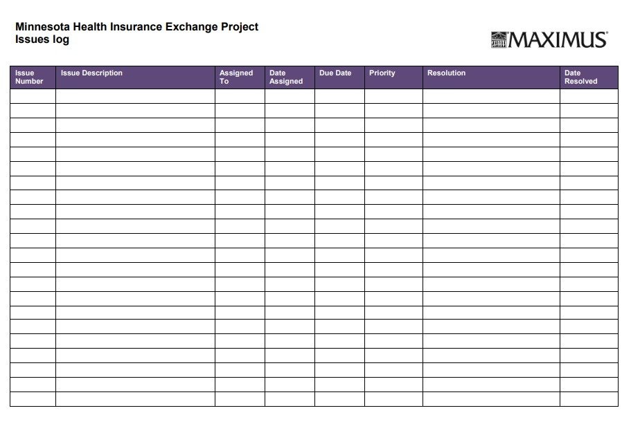 Issue Log Templates 9 Free Printable Word Excel PDF Formats