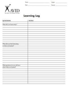 Learning Log Templates | Free Log Templates