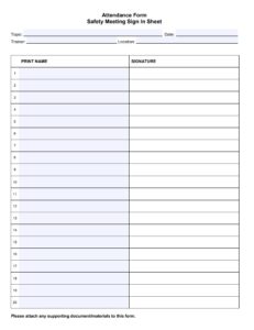 Attendance Log Template | Free Log Templates