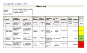 7+ Project Issues Log Template | Free Log Templates