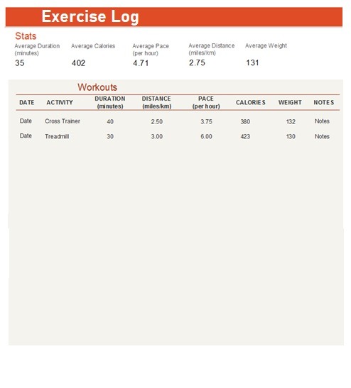 19+ Exercise Log Template | Free Log Templates