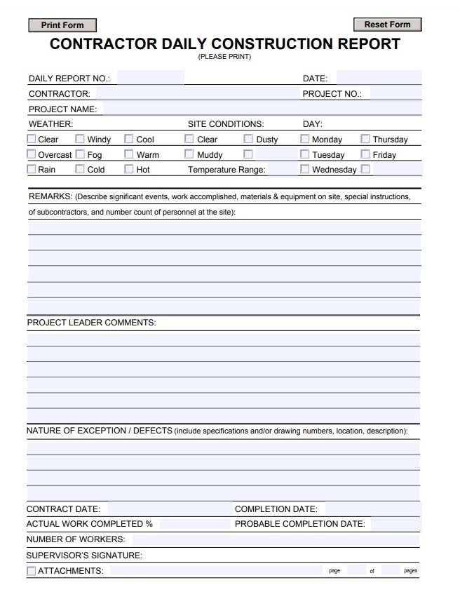 Construction Daily Log Template Database Construction Daily Log Template Database