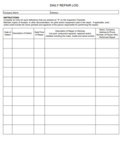 15+ Daily Log Template | Free Log Templates