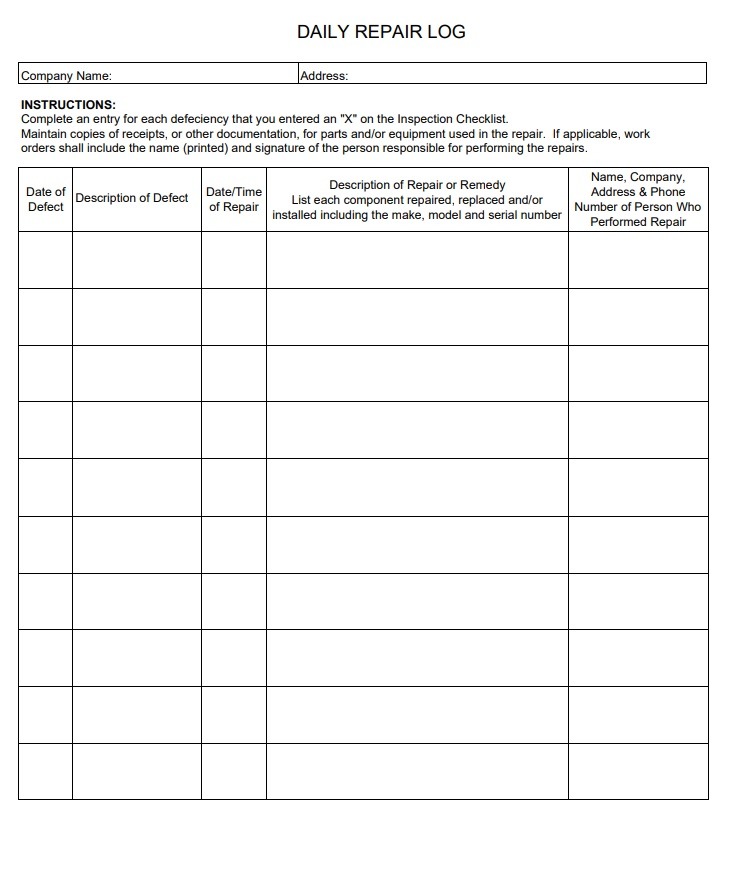 15+ Daily Log Template | Free Log Templates