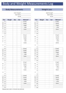 Body Measurements Log Template | Free Log Templates