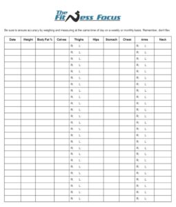 Body Measurements Log Template | Free Log Templates