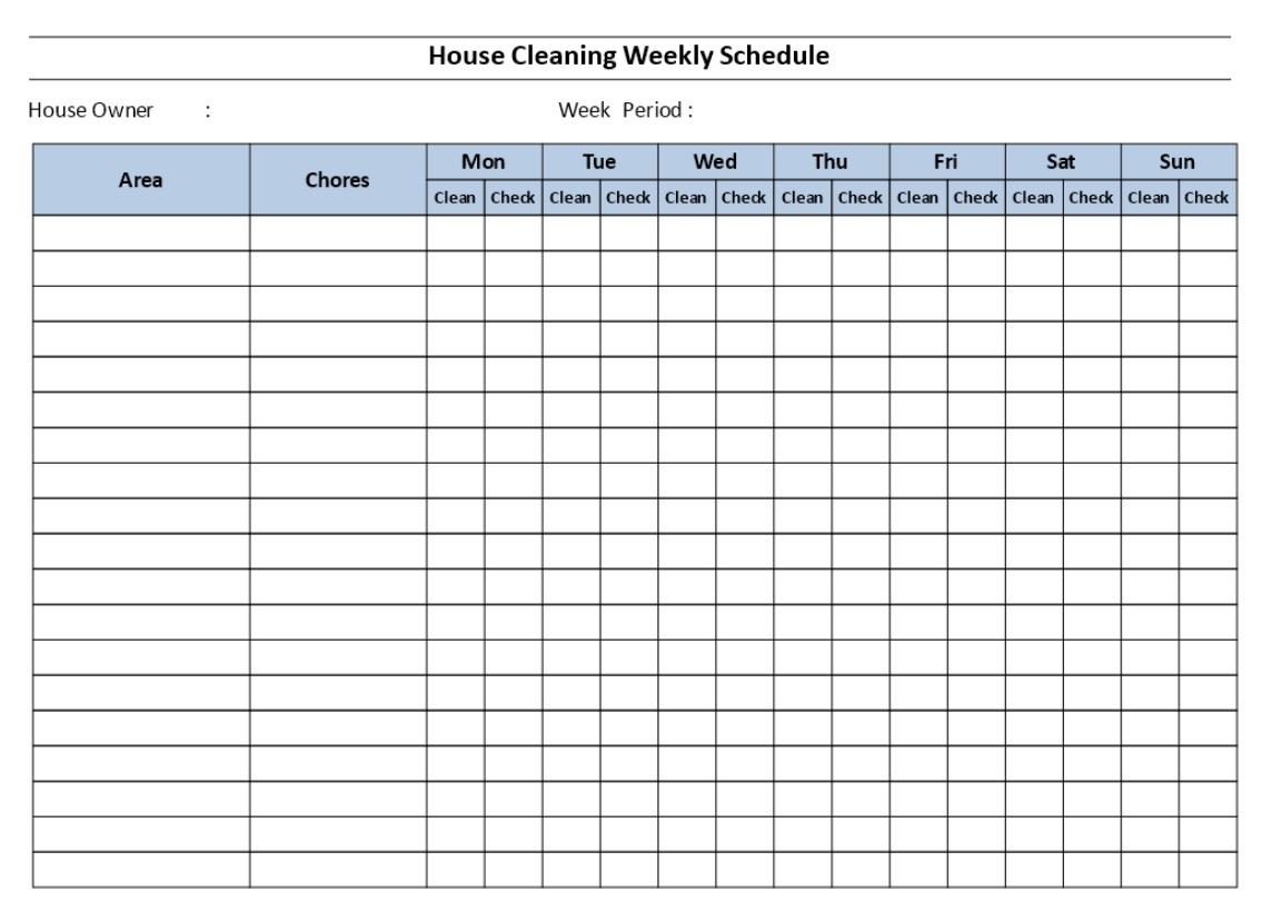 House Cleaning Log Template | Free Log Templates